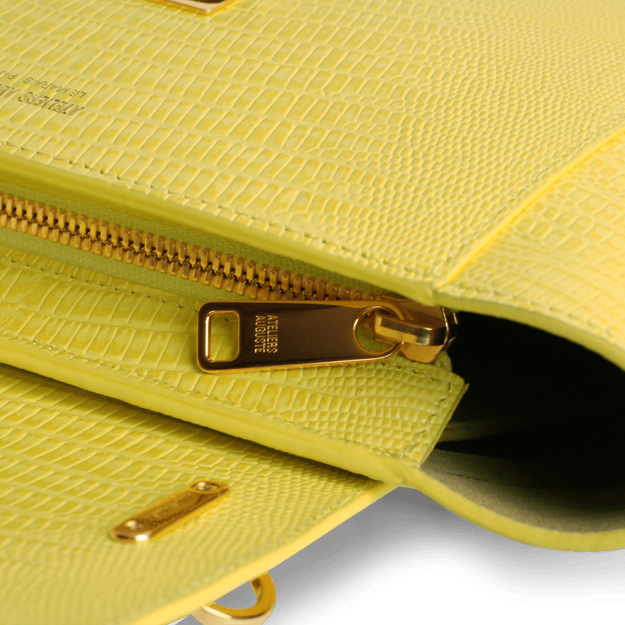 Mini Marly Gold Edition - Limoncello Lizard Embossed Leather – Ateliers ...